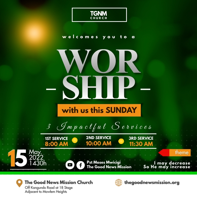 Church service poster Template | PosterMyWall