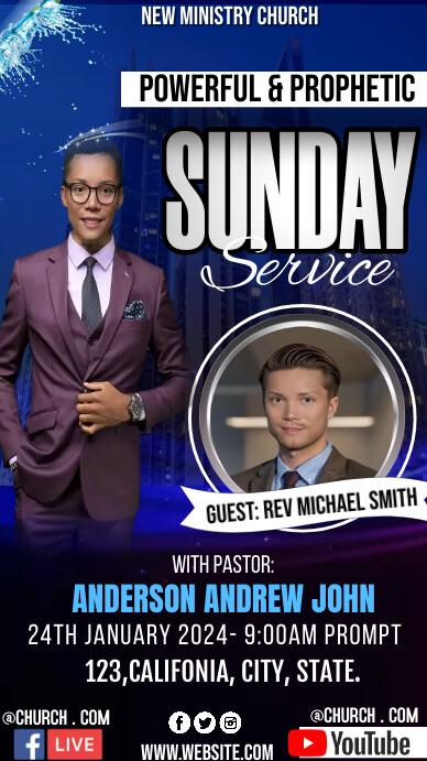 Church service poster design template | PosterMyWall