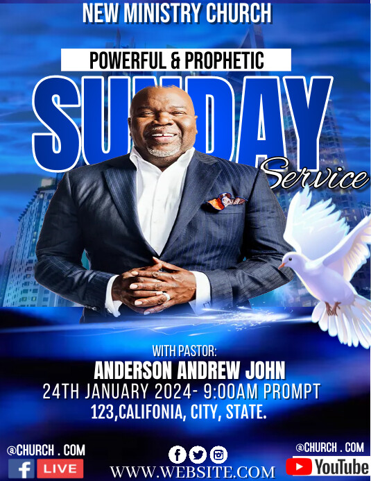 Church service poster design template | PosterMyWall