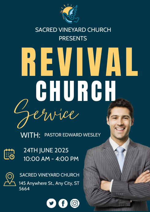 church service poster design template | PosterMyWall