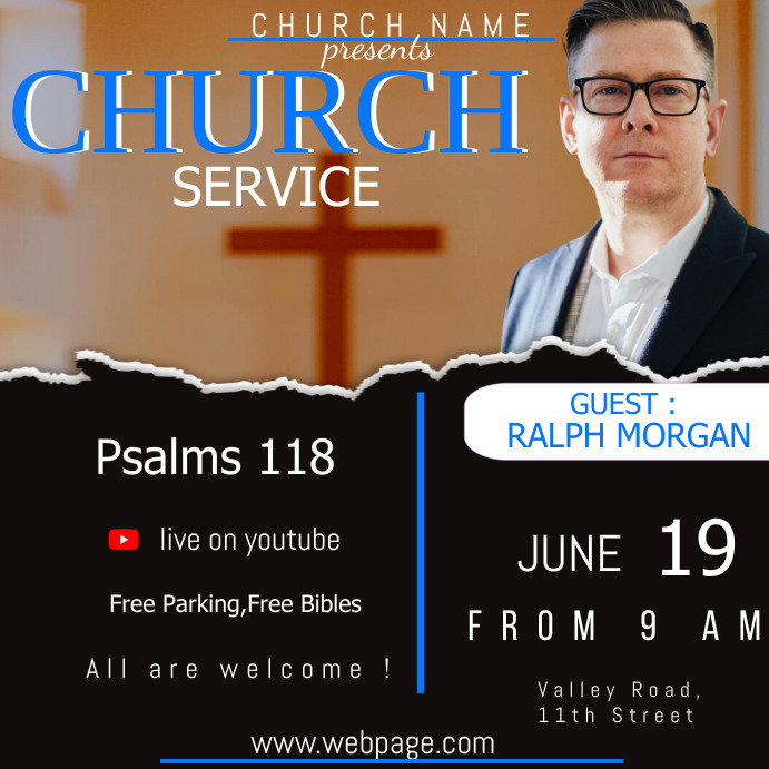 church service poster Template | PosterMyWall
