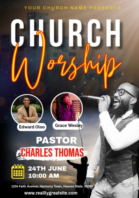 Plantilla de church service poster | PosterMyWall
