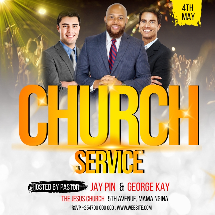 Church service poster Template | PosterMyWall