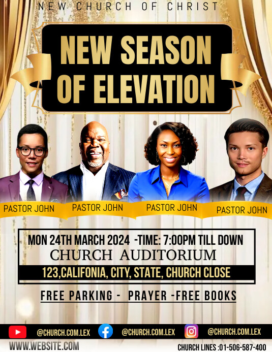 Plantilla de Church service poster design template | PosterMyWall