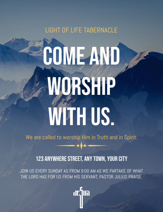 CHURCH SERVICE POSTER Template | PosterMyWall