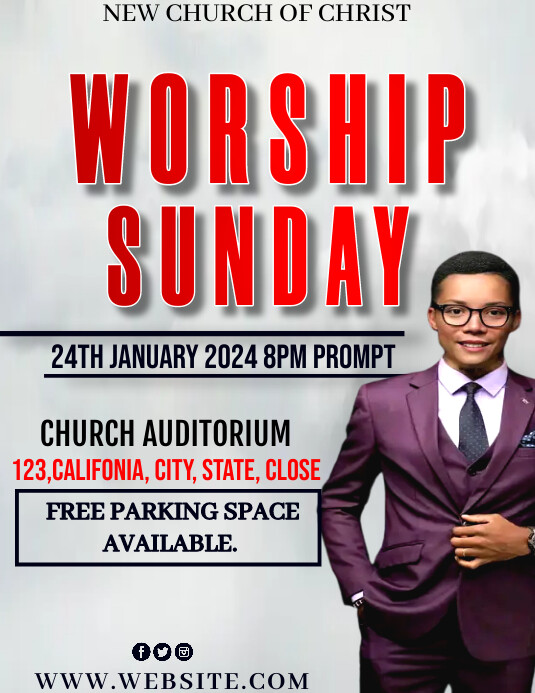 Church service poster design template | PosterMyWall