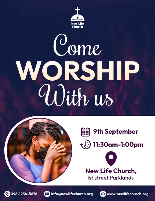 Church service poster Template | PosterMyWall