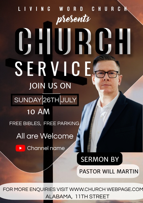 church service poster Template | PosterMyWall