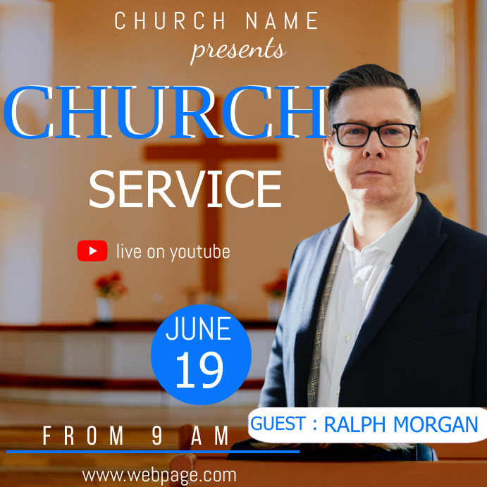 church service poster Template | PosterMyWall