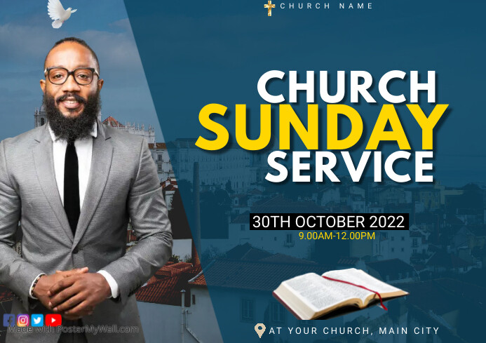 church service poster Template | PosterMyWall