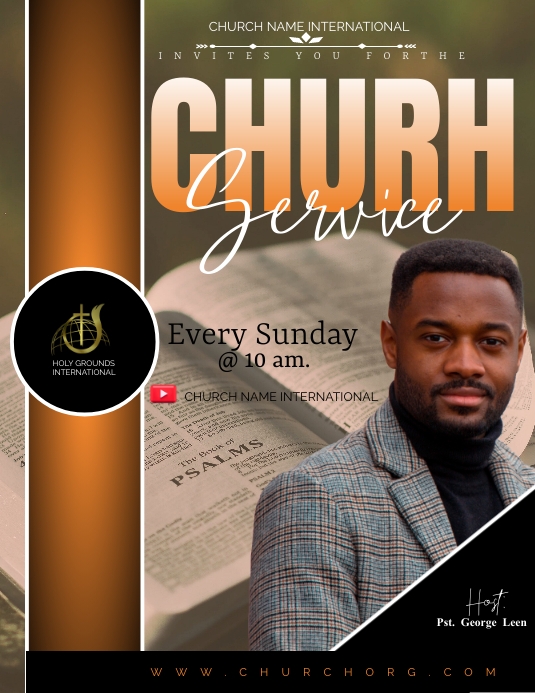 Church service poster template | PosterMyWall