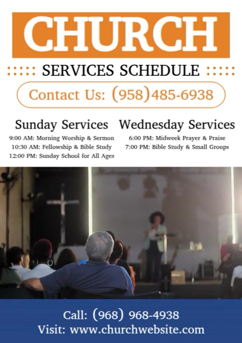Church Service Schedule Template | PosterMyWall