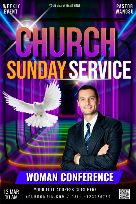 church service social media ad template | PosterMyWall