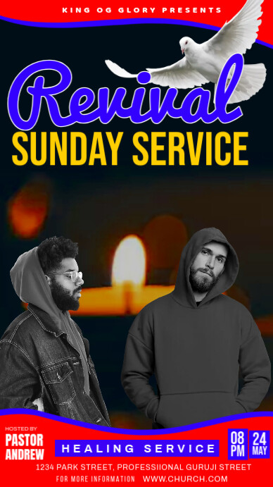 Copy of church service social media ad template | PosterMyWall