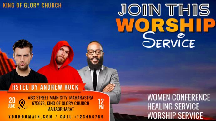 church service social media ad template | PosterMyWall