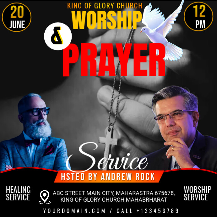 church service social media ad template | PosterMyWall