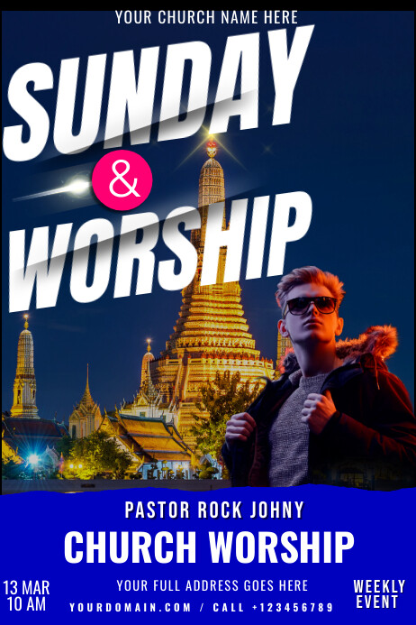 church service social media ad template | PosterMyWall