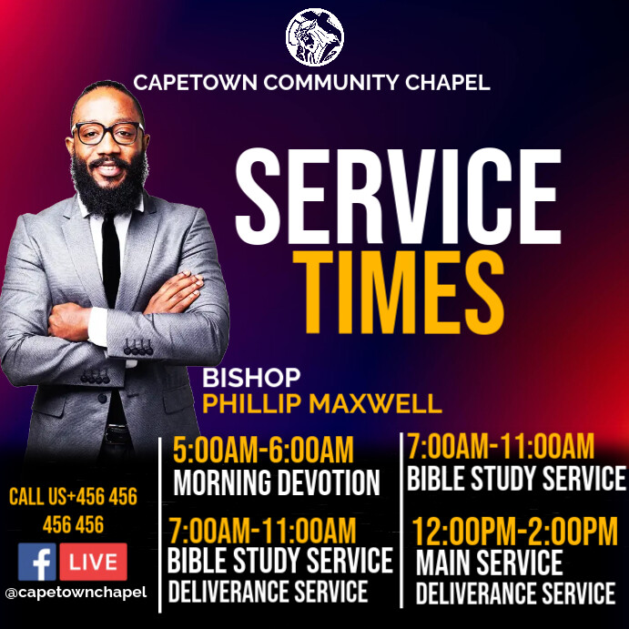 Copy of church service time flyer template (1) | PosterMyWall