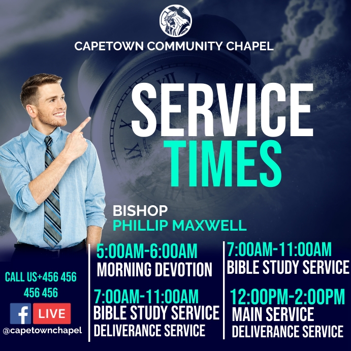 Copy of church service time flyer template (2) | PosterMyWall