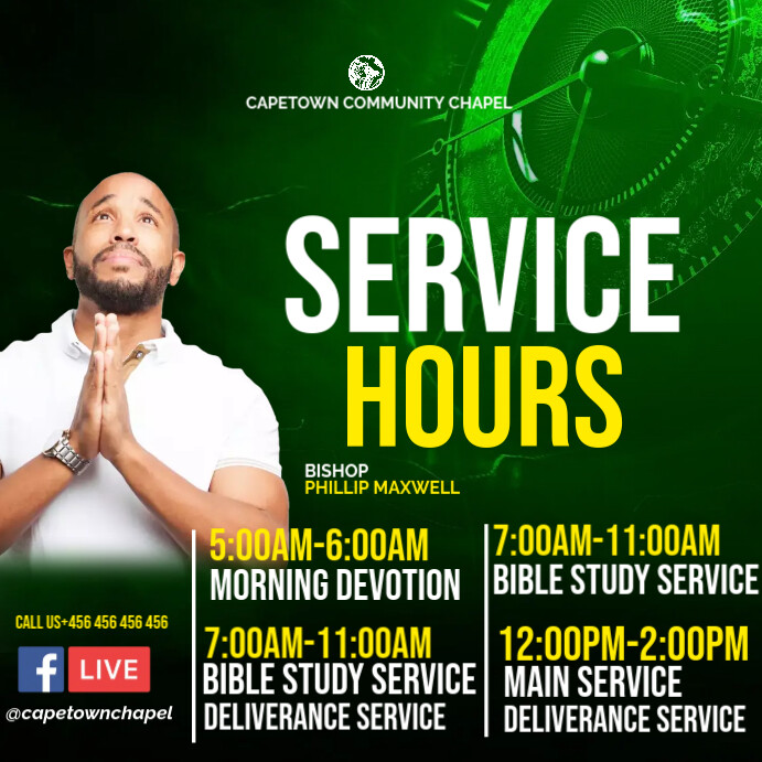 church service time flyer template | PosterMyWall