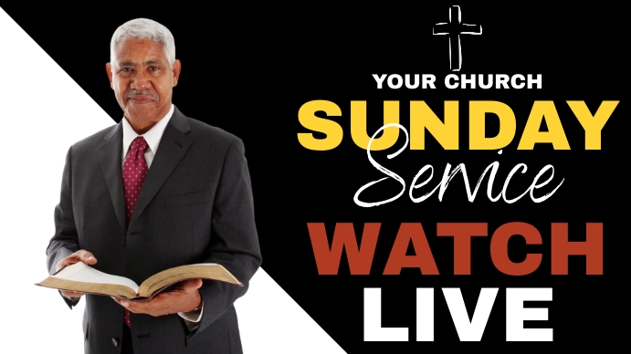 church service YOUTUBE THUMBNAIL TEMPLATE | PosterMyWall