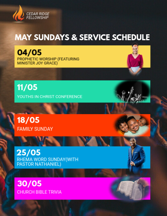 Copy of Church services schedule poster | PosterMyWall