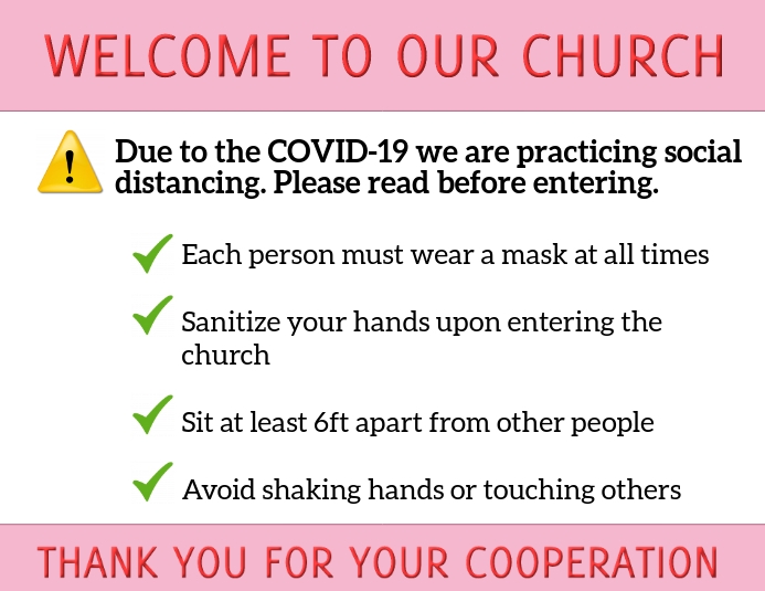 Church Social Distance Notice Template | PosterMyWall