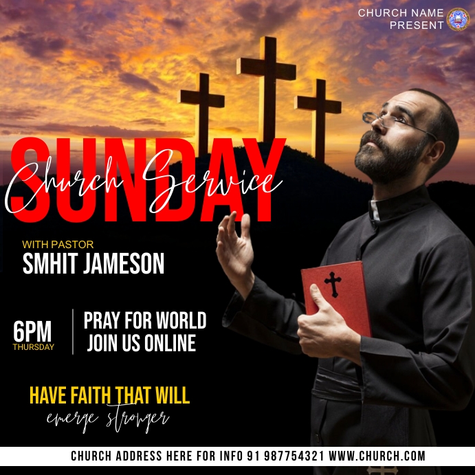 CHURCH SQUARE.E Template | PosterMyWall