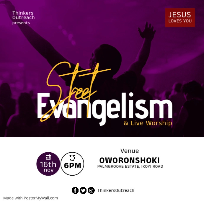 CHURCH STREET EVANGELISM Template | PosterMyWall