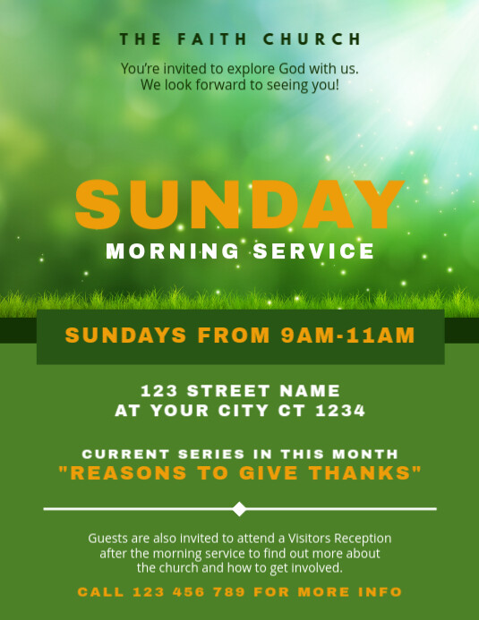 Church Sunday Morning Service Template | PosterMyWall