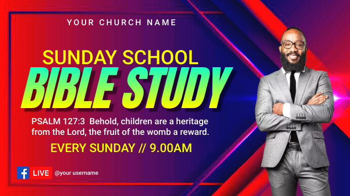 church sunday school bible study flyer Template | PosterMyWall