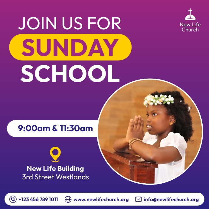 Church Sunday School Flyer Template | PosterMyWall