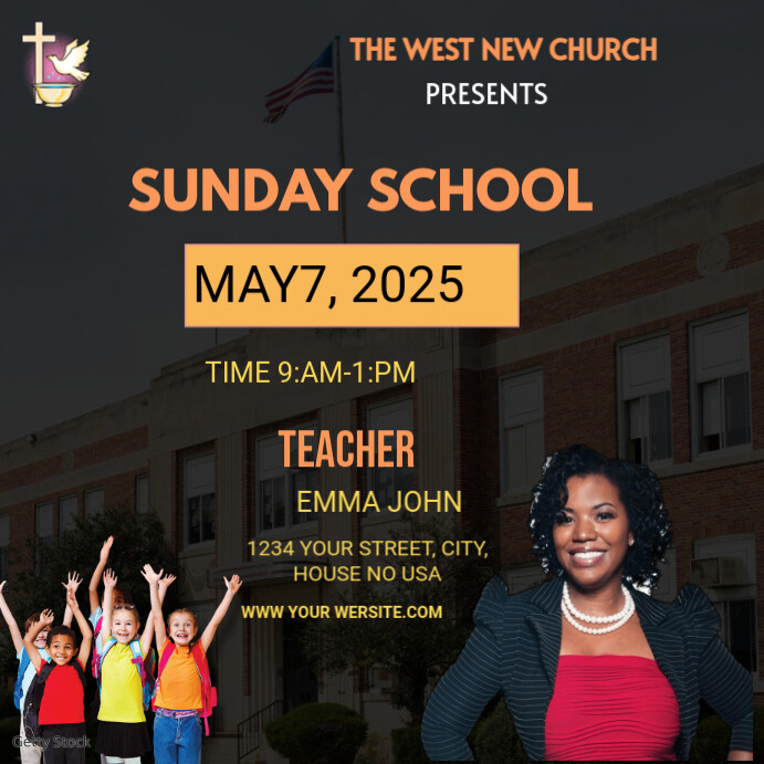 Church sunday school flyer template | PosterMyWall