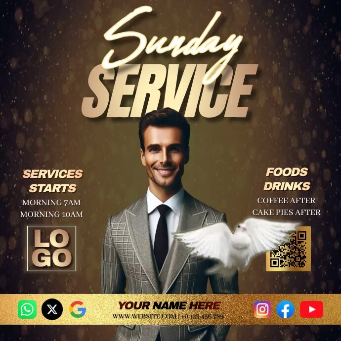 church sunday service ad design template | PosterMyWall