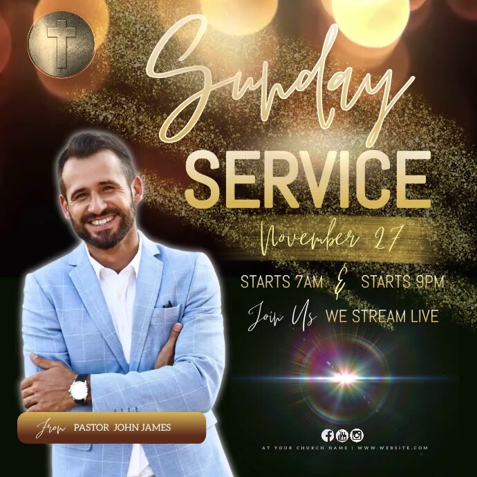 church sunday service ad design template | PosterMyWall