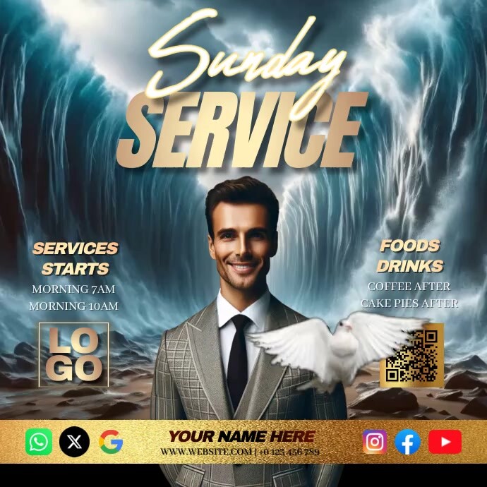 church sunday service ad design template | PosterMyWall