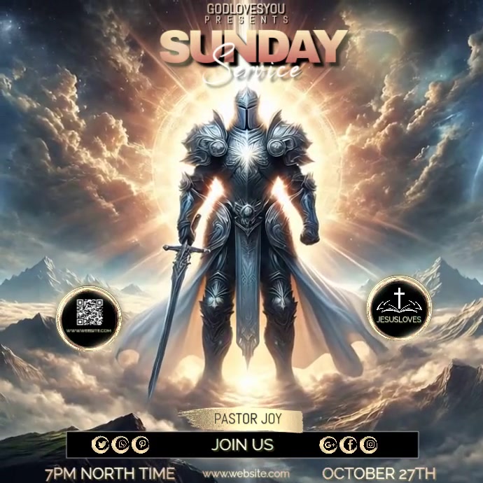 Church Sunday Service ad template | PosterMyWall