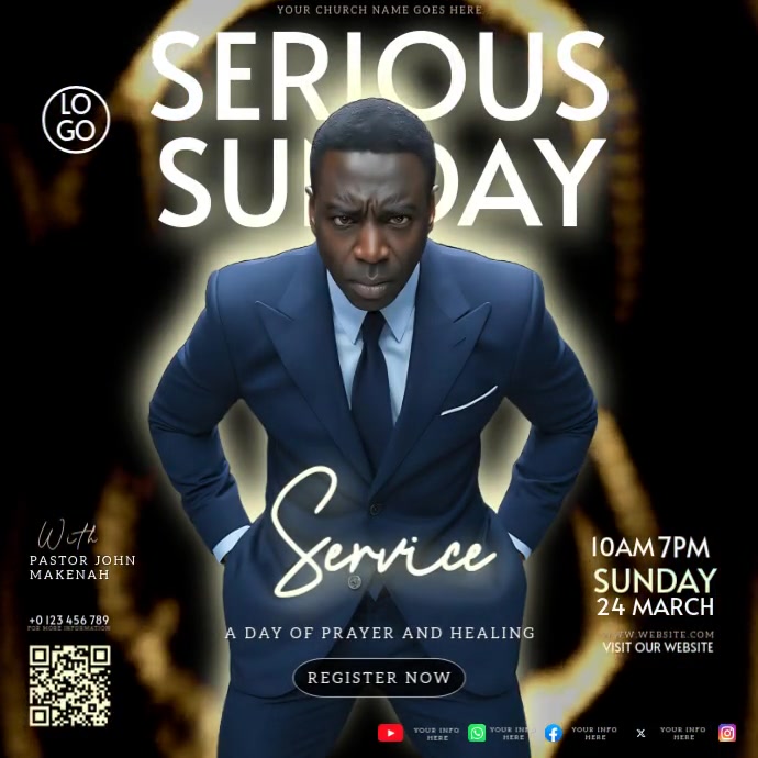 Church sunday service ad template | PosterMyWall