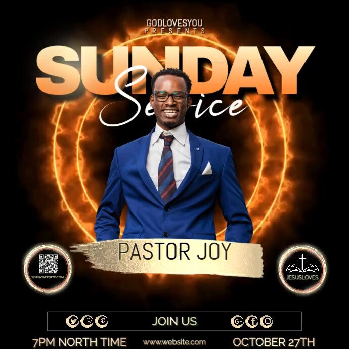 Plantilla de Church Sunday Service ad template | PosterMyWall