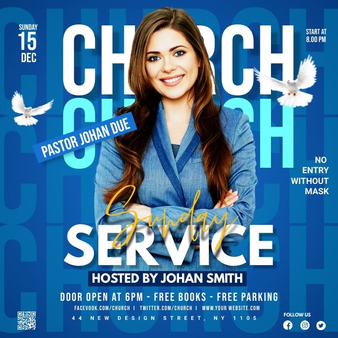 Church Sunday Service ads Template | PosterMyWall