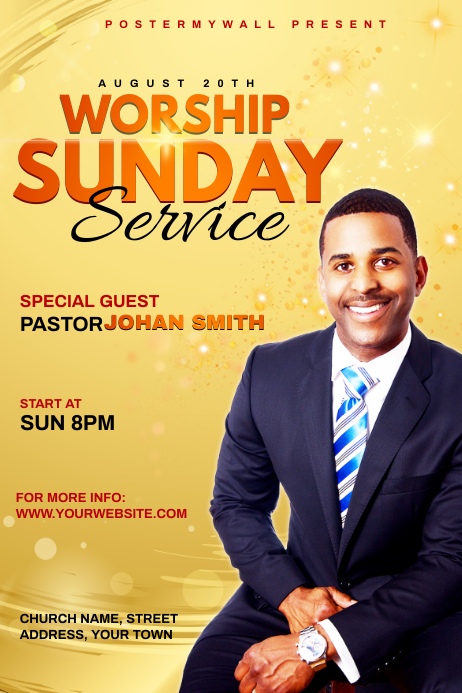 Church Sunday Service ads Template | PosterMyWall