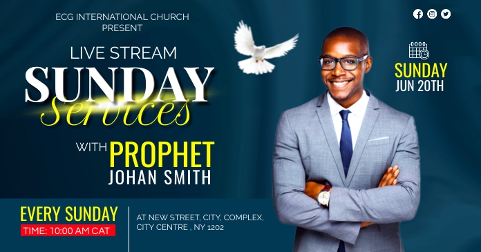 Church Sunday Service ads Template | PosterMyWall