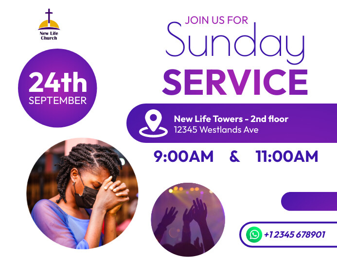 Modèle church sunday service banner | PosterMyWall