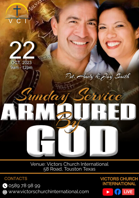 CHURCH SUNDAY SERVICE CHRISTIAN EVENT FLYER Templat | PosterMyWall