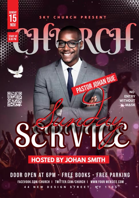 church sunday service Template | PosterMyWall