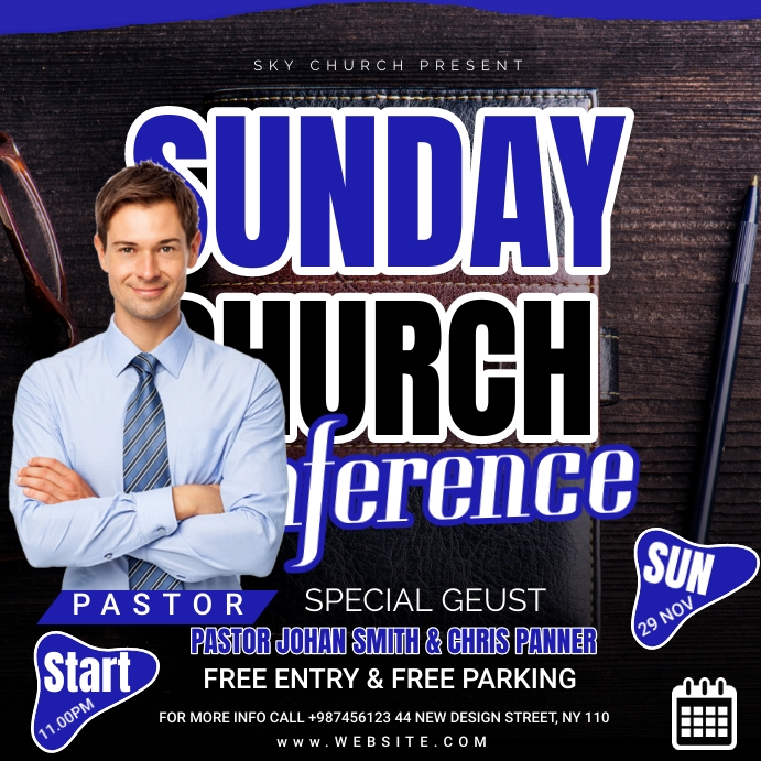 Church sunday service Template | PosterMyWall