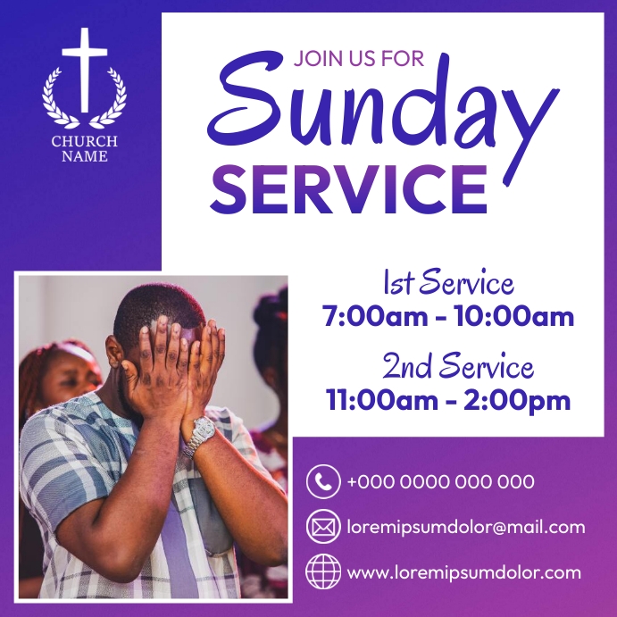 Church Sunday service Template | PosterMyWall