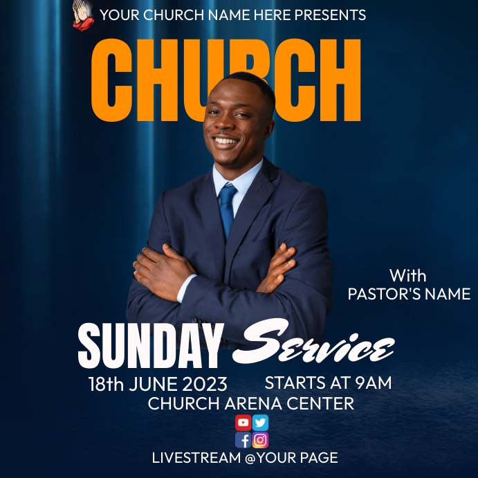 Copy of church sunday service | PosterMyWall
