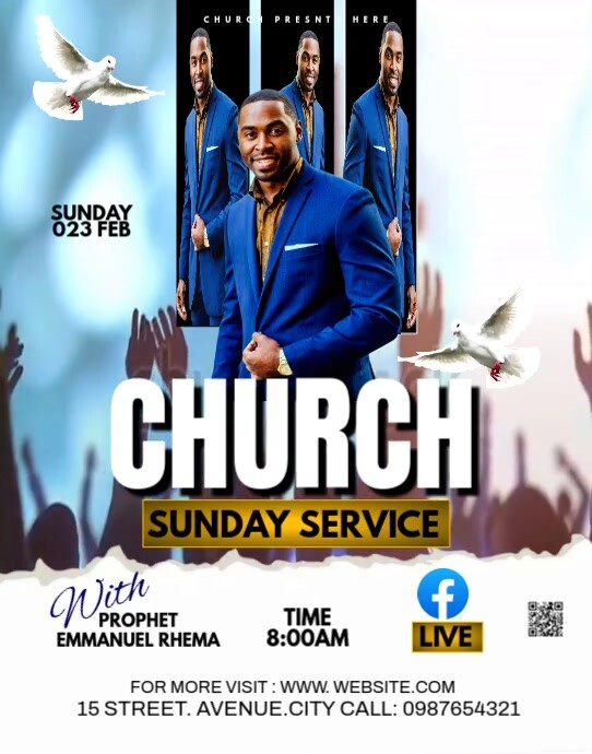 Church Sunday service Template | PosterMyWall