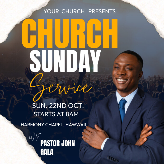 church sunday service Template | PosterMyWall